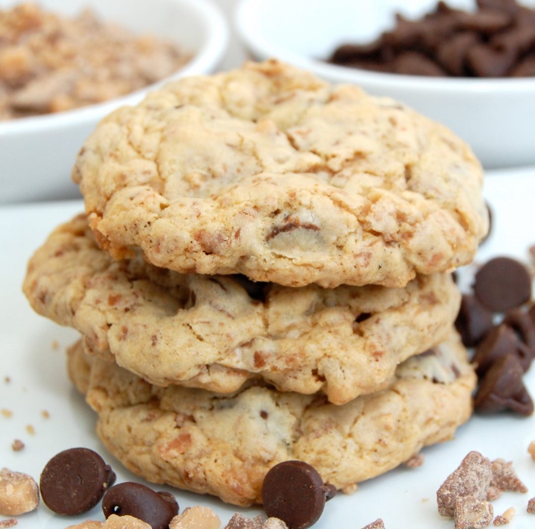 Toasted Coconut, Toffee and Chocolate Chip Cookies - Sweet Pea's Kitchen