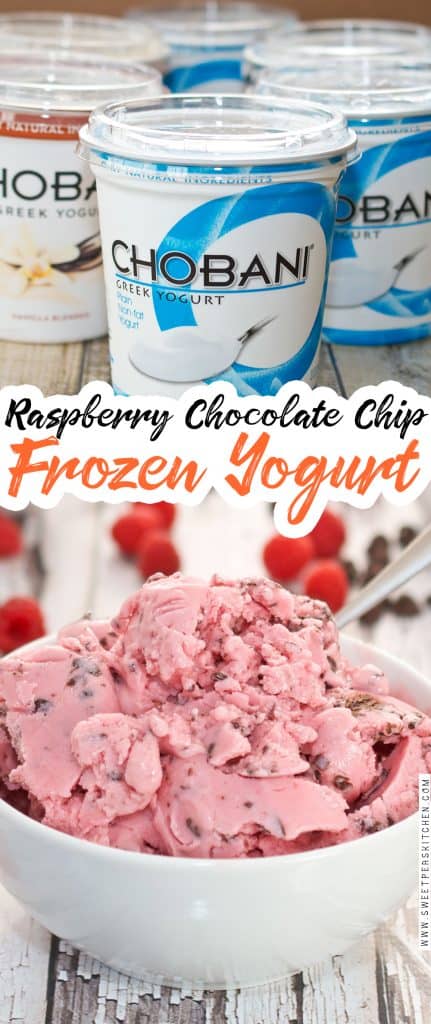 Raspberry Chocolate Chip Frozen Yogurt - Sweet Pea's Kitchen