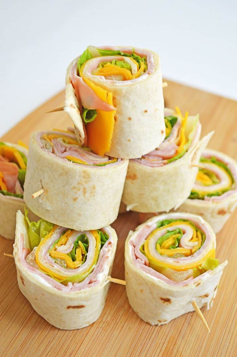 Ham and Cheese Pinwheels - Ham and Cheese Tortilla Roll Ups