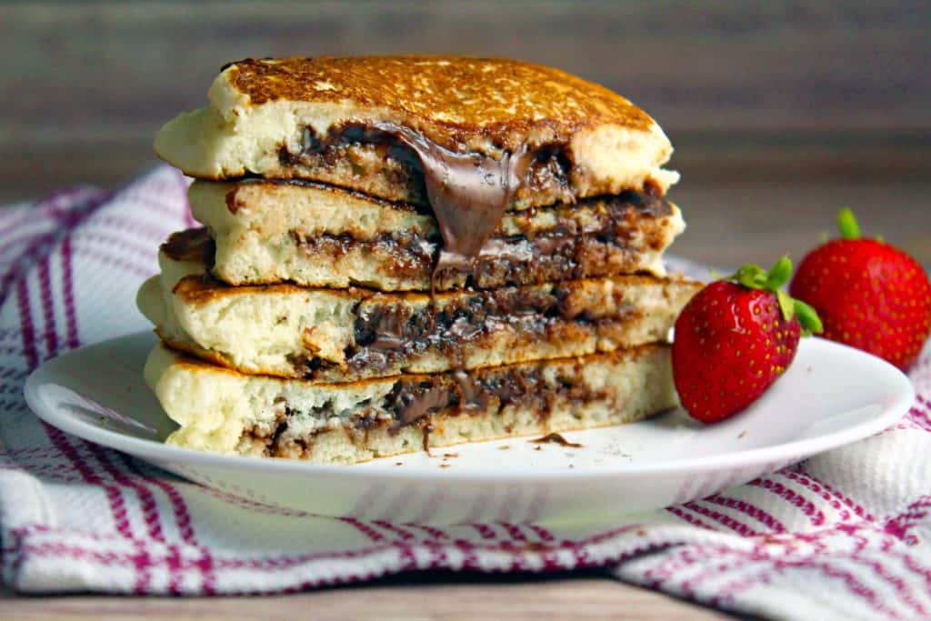 Nutella Pancakes Recipe - Stuffed Nutella Pancakes