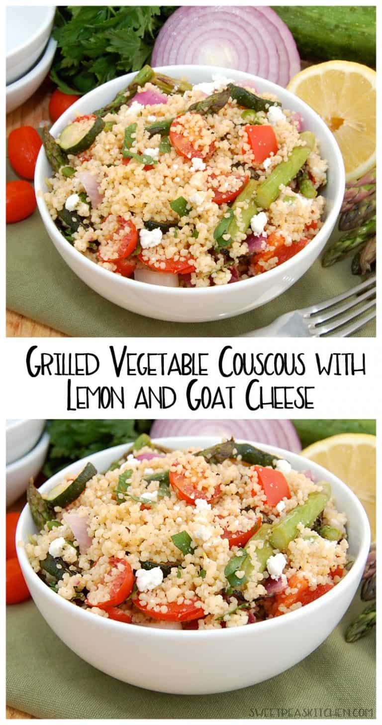Grilled Vegetable Couscous with Lemon and Goat Cheese - Sweet Pea's Kitchen