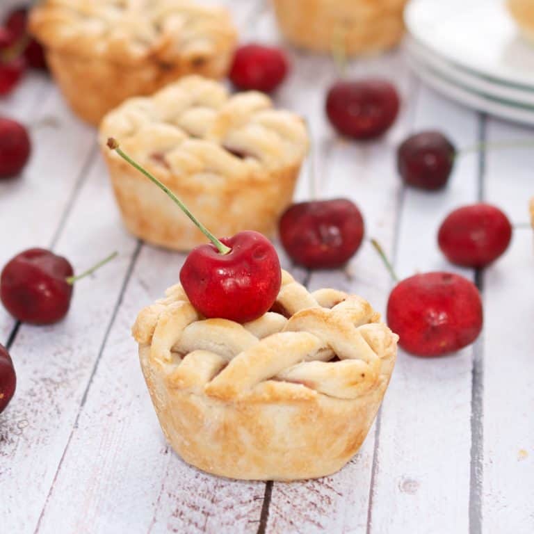 Sweet Bite Sized Mini Cherry Pies Dessert Recipe