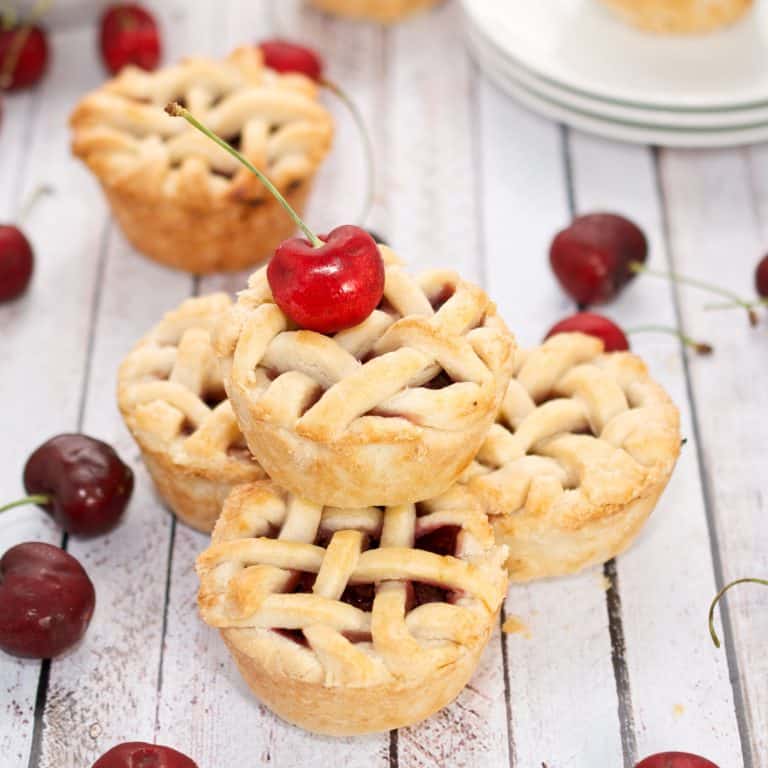 Sweet Bite Sized Mini Cherry Pies Dessert Recipe
