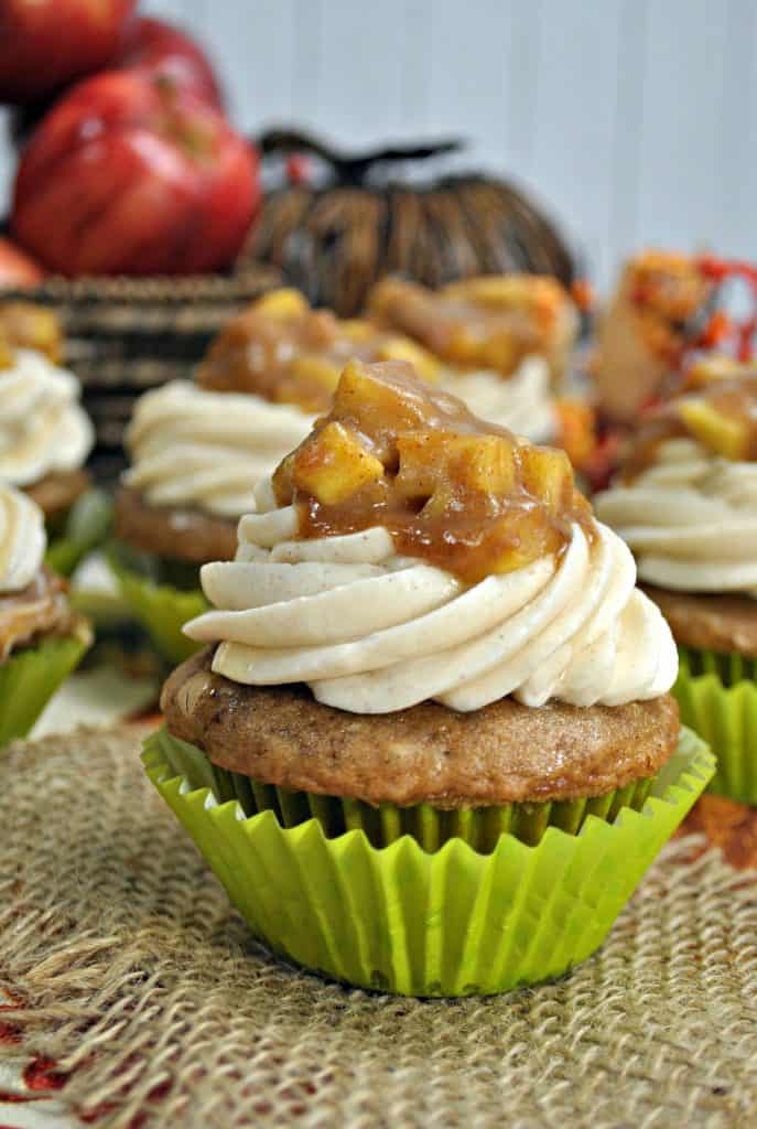 Apple Cupcakes with Apple Pie Topping - Sweet Pea's Kitchen