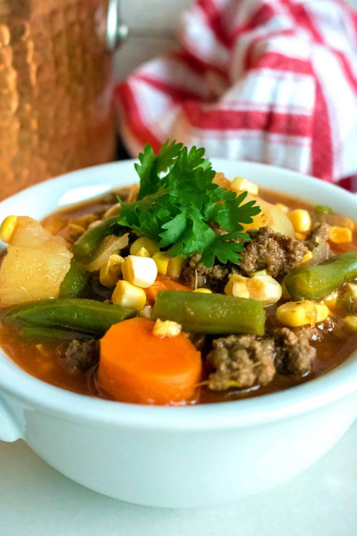Homemade Vegetable Beef Soup - Easy Ground Beef Soup