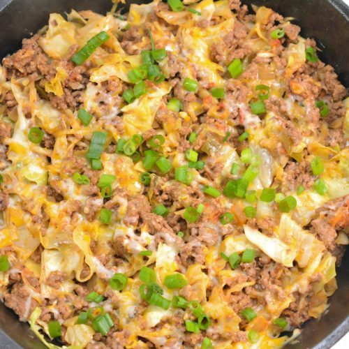 Taco Ground Beef and Cabbage Skillet Meal - Sweet Pea's Kitchen