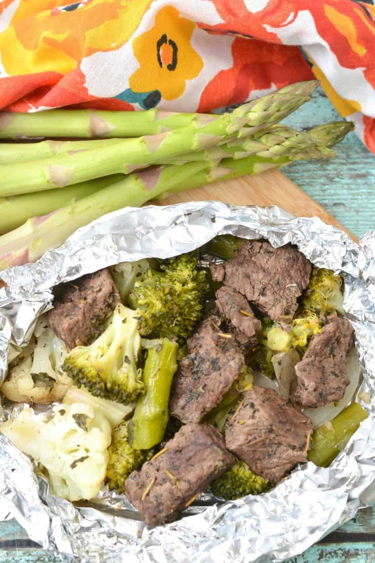 Garlic Butter Steak Foil Packets Recipe - Keto Recipes