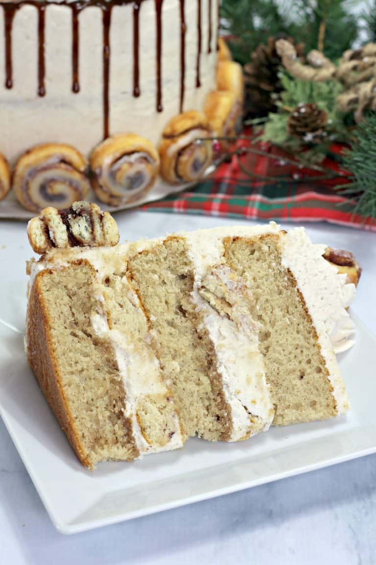 Layered Cinnamon Roll Cake Recipe | Sweet Pea's Kitchen