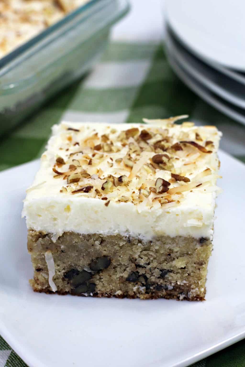 Coconut Topped Cream Cheese Sheet Cake - Sweet Pea's Kitchen