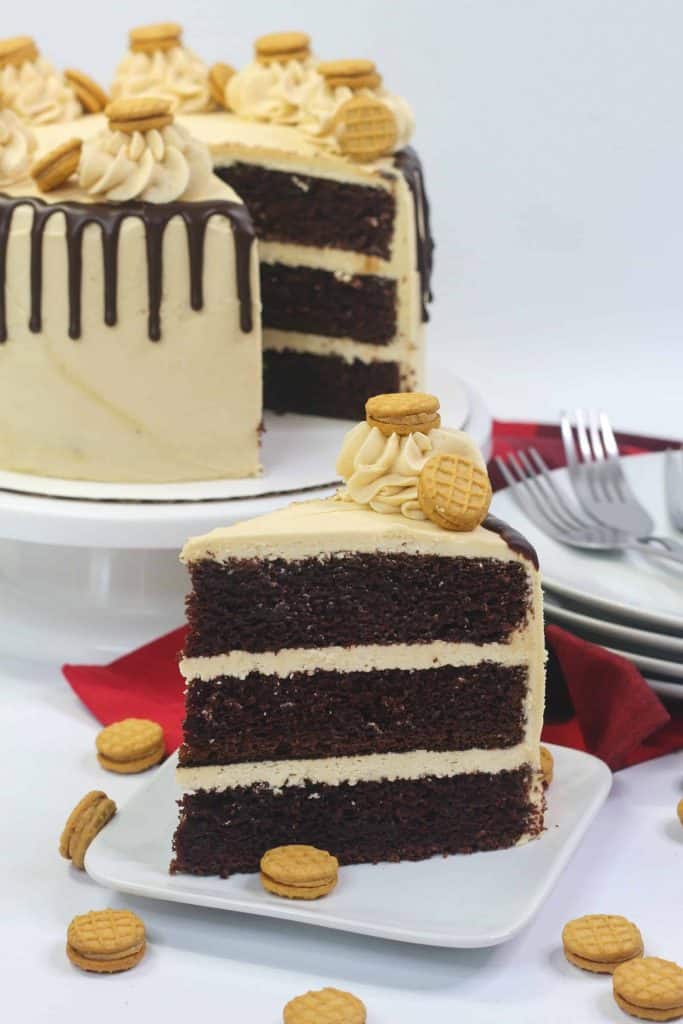 Nutter Butter Chocolate Peanut Butter Cake - Sweet Pea's Kitchen