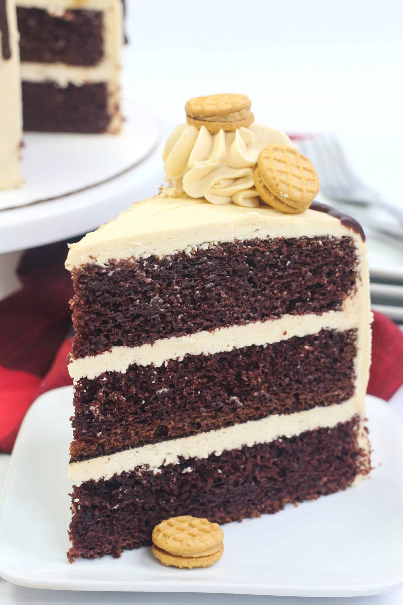 Nutter Butter Chocolate Peanut Butter Cake - Sweet Pea's Kitchen