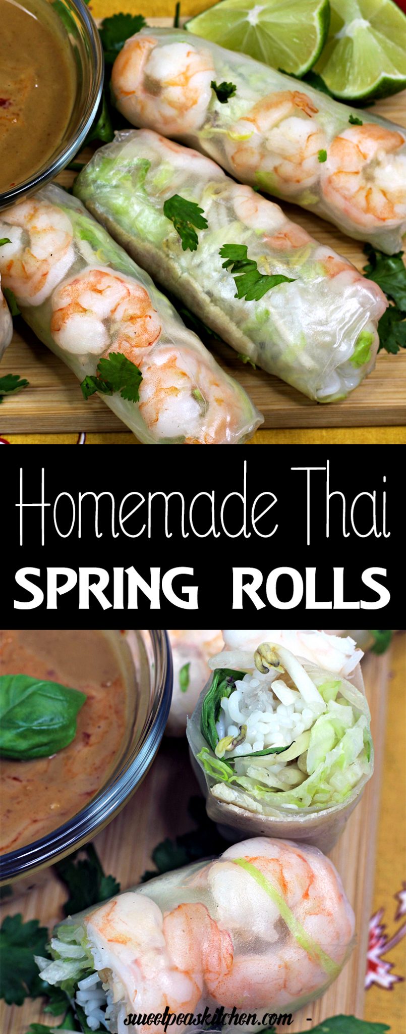 Thai Spring Rolls With Homemade Peanut Sauce Recipe - Sweet Pea's Kitchen