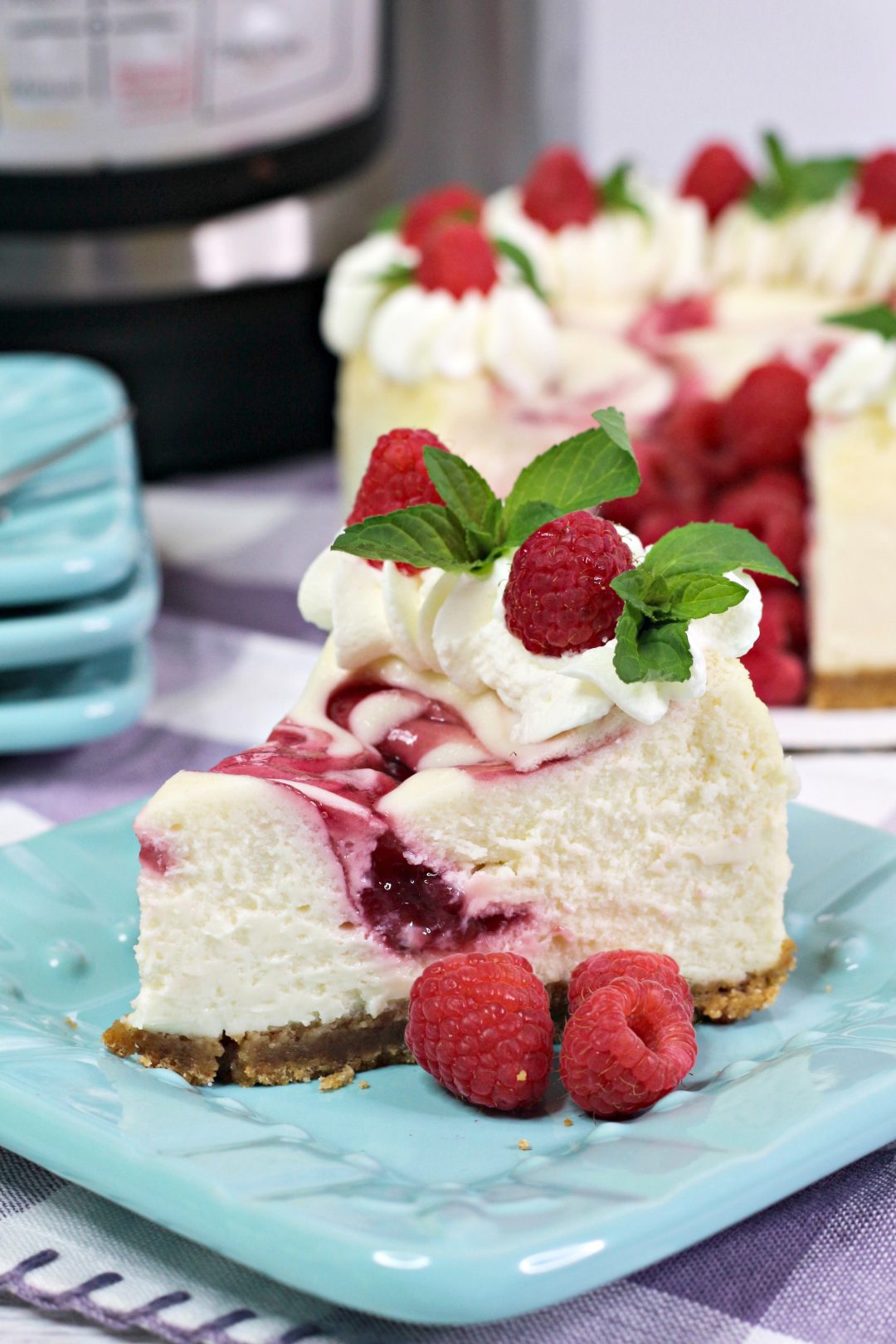 Instant Pot Raspberry Cheesecake Recipe - Sweet Pea's Kitchen