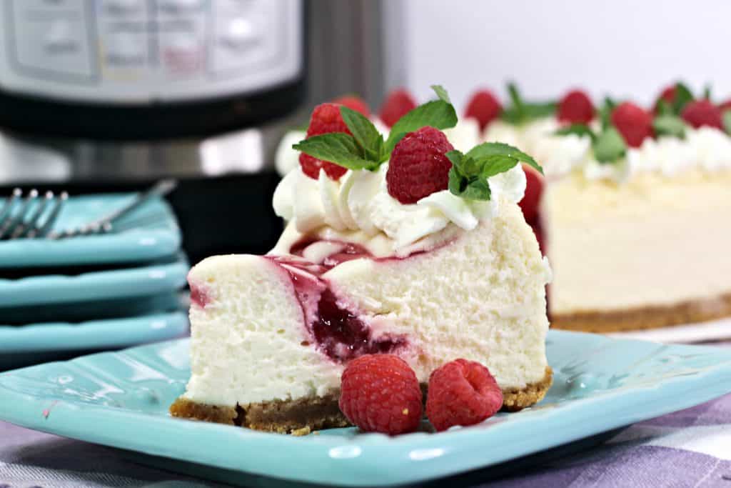 Instant Pot Raspberry Cheesecake Recipe - Sweet Pea's Kitchen