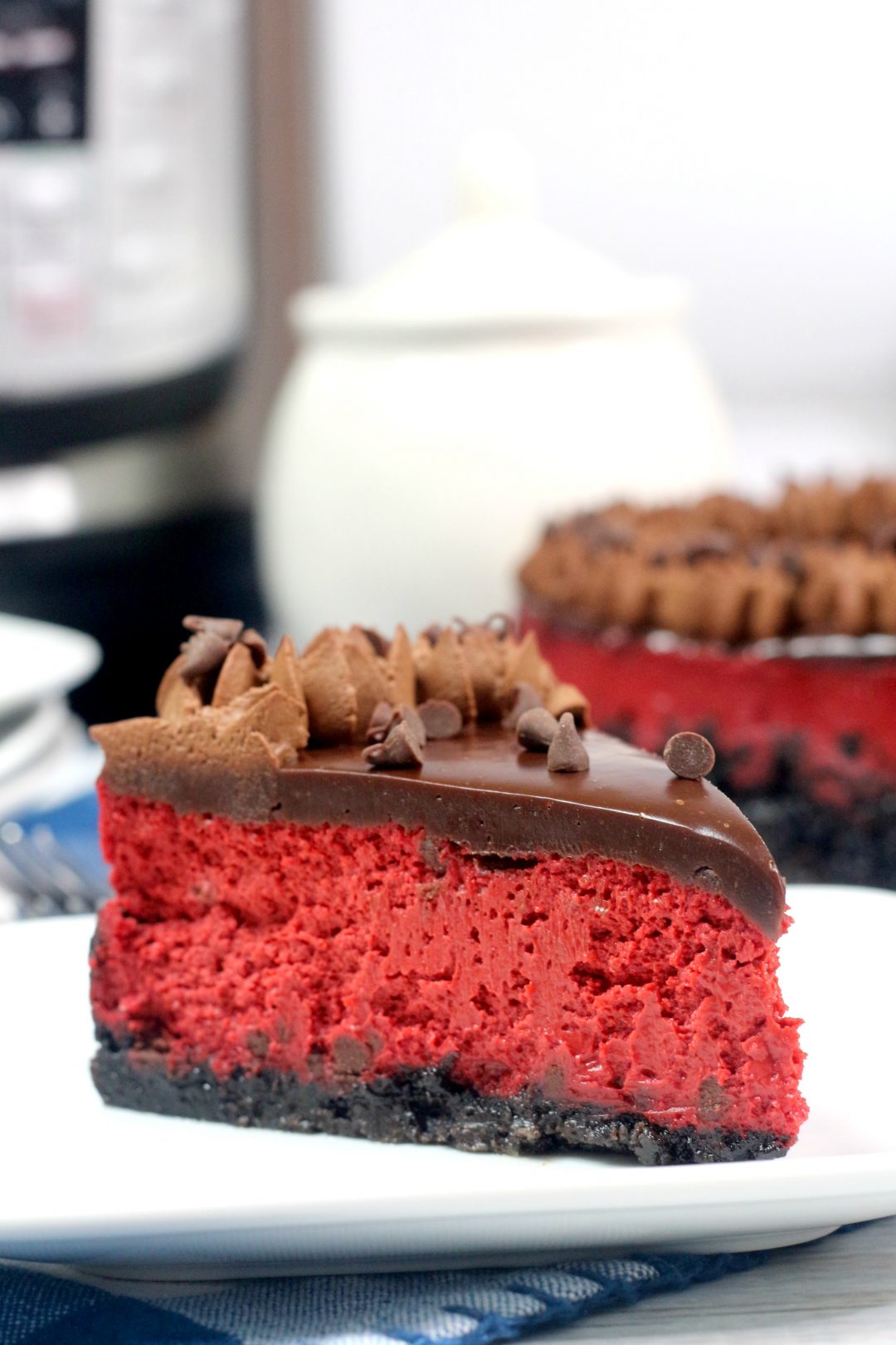 Instant Pot Red Velvet Cheesecake Recipe - Sweet Pea's Kitchen