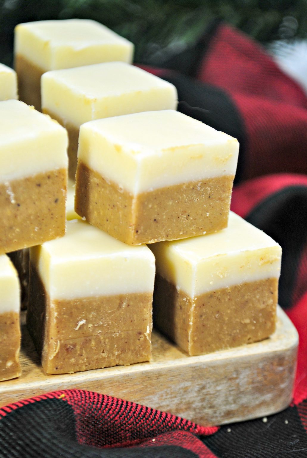 Gingerbread Fudge Recipe with Vanilla Top Fudge Layer - Sweet Pea's Kitchen