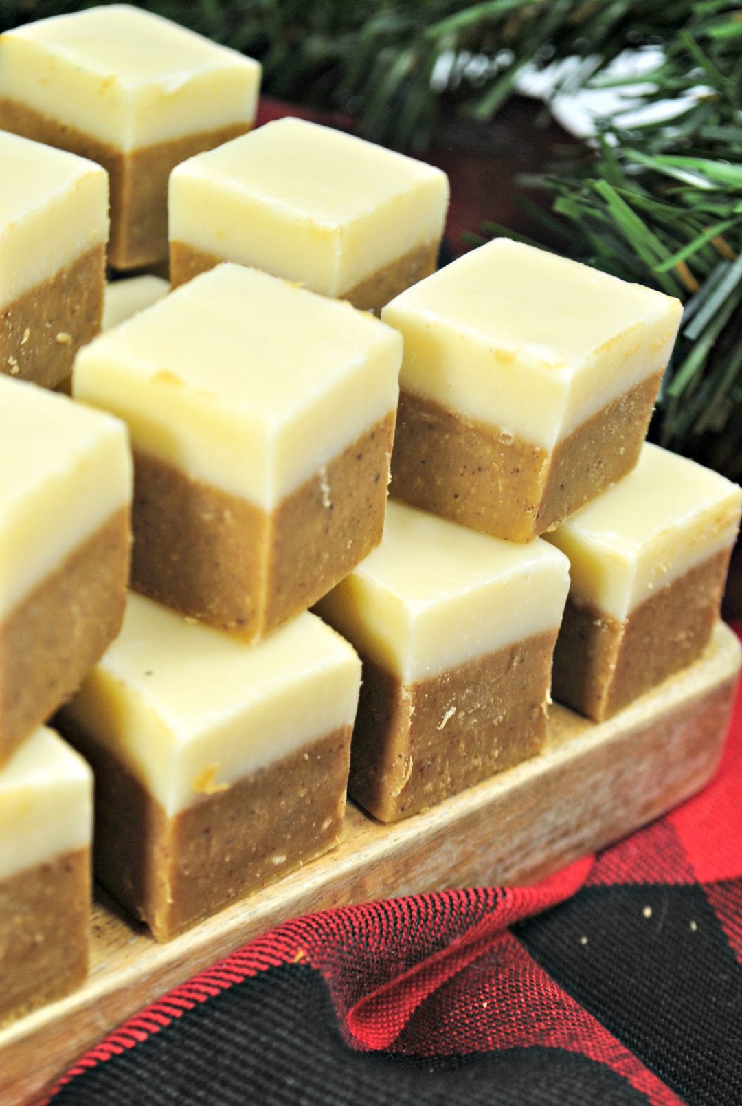 Gingerbread Fudge Recipe with Vanilla Top Fudge Layer - Sweet Pea's Kitchen