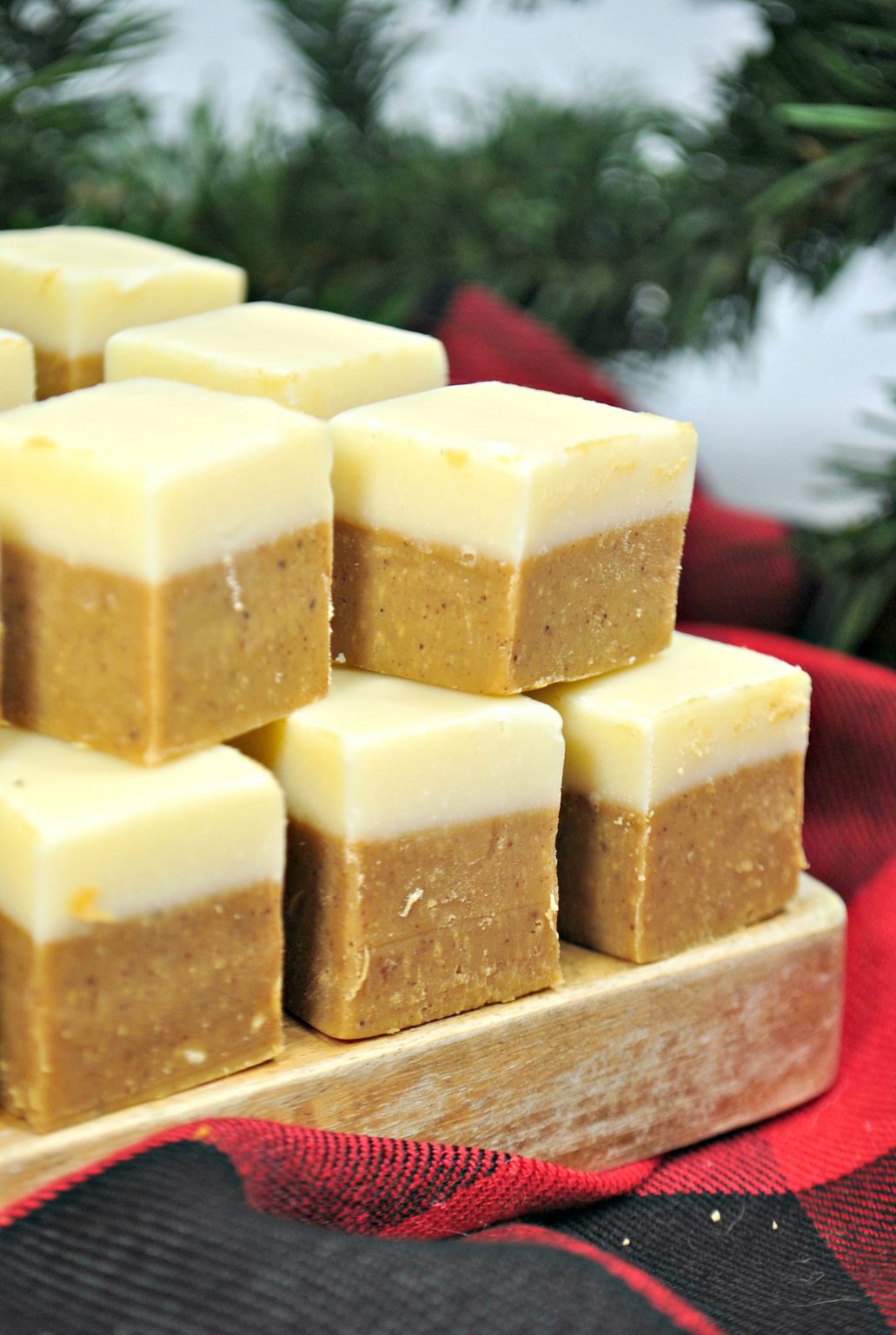 Gingerbread Fudge Recipe with Vanilla Top Fudge Layer - Sweet Pea's Kitchen