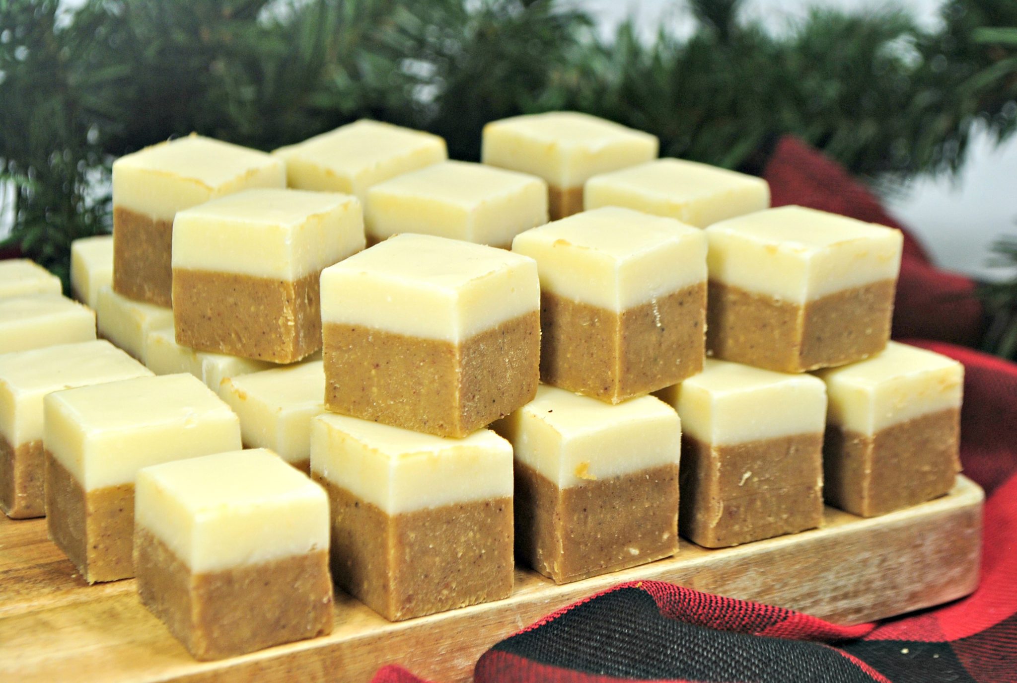 Gingerbread Fudge Recipe with Vanilla Top Fudge Layer - Sweet Pea's Kitchen