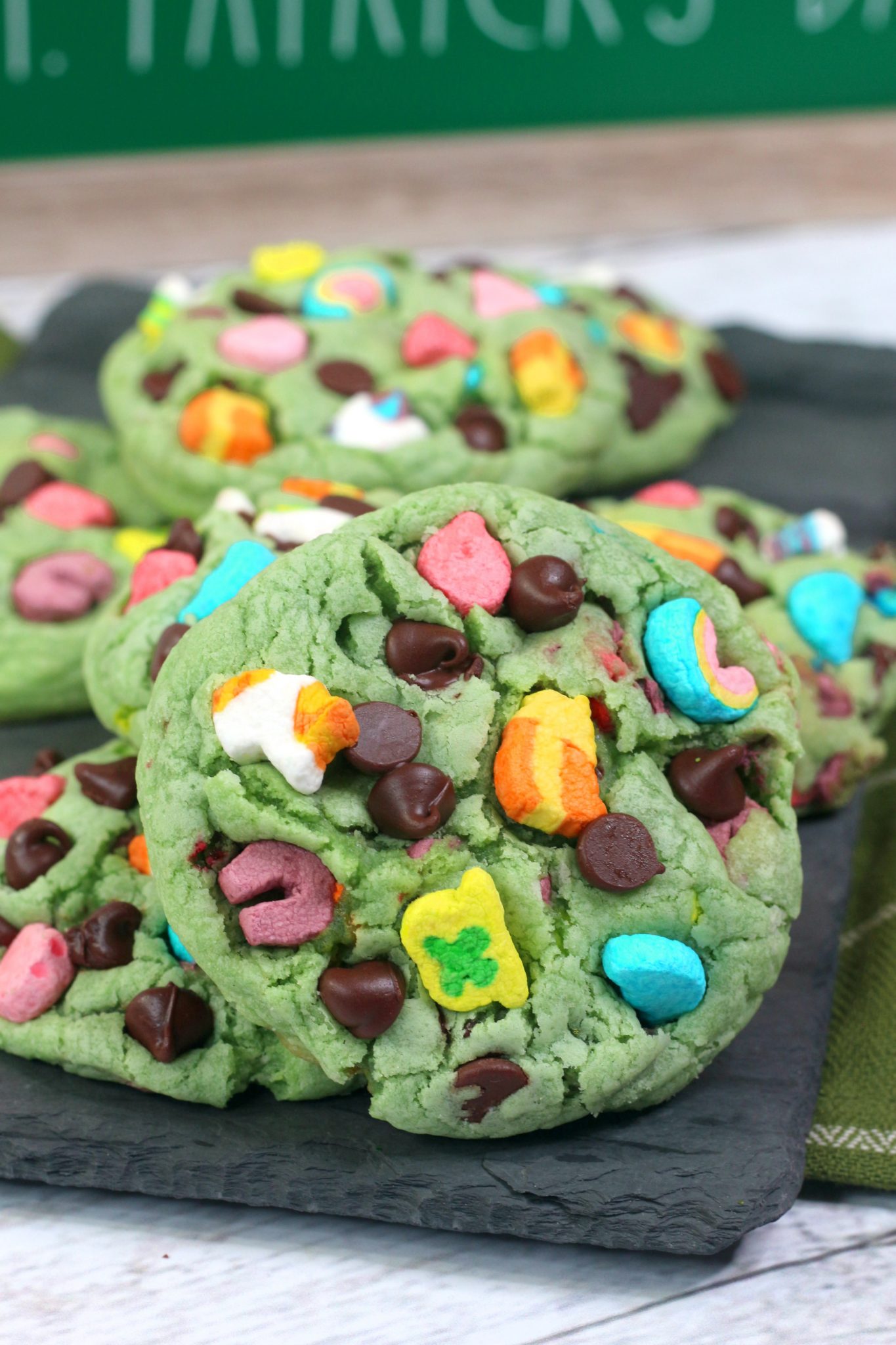 Lucky Charm Mint Chip Cookies - Sweet Pea's Kitchen