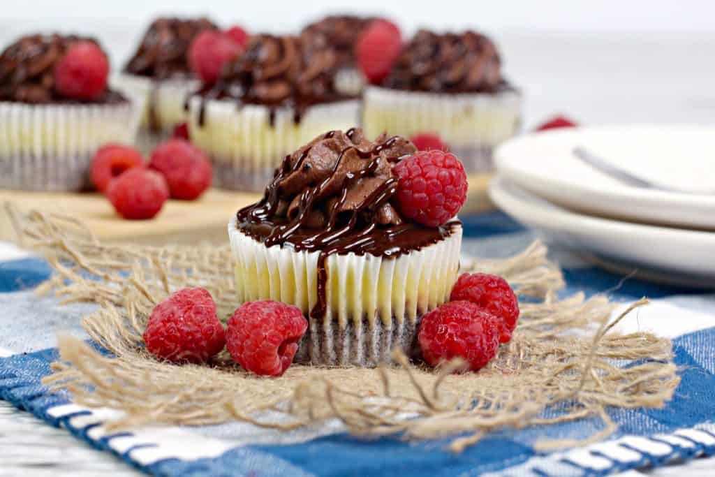 Mini Chocolate Raspberry Cheesecake - Sweet Pea's Kitchen