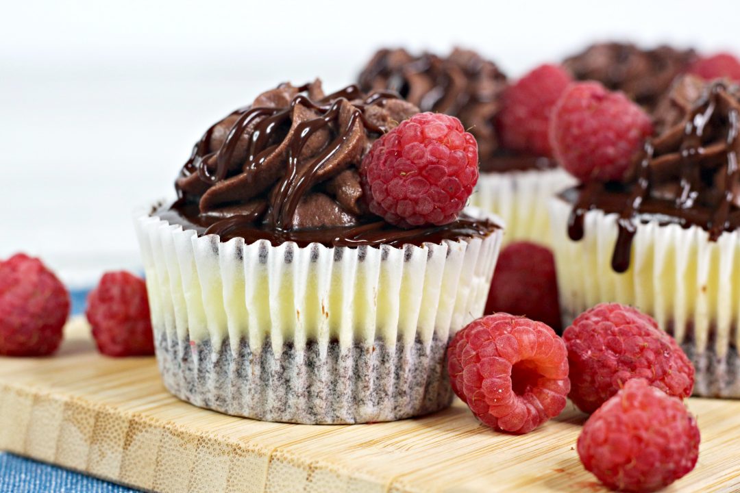 Mini Chocolate Raspberry Cheesecake - Sweet Pea's Kitchen