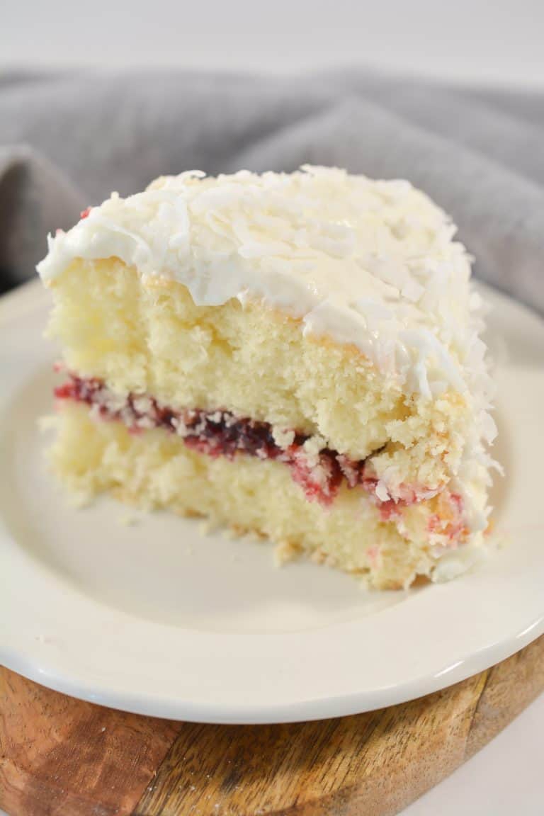 Coconut Cake with Raspberry Filling - Sweet Pea's Kitchen