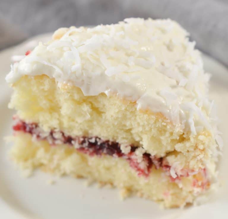 Coconut Cake with Raspberry Filling - Sweet Pea's Kitchen