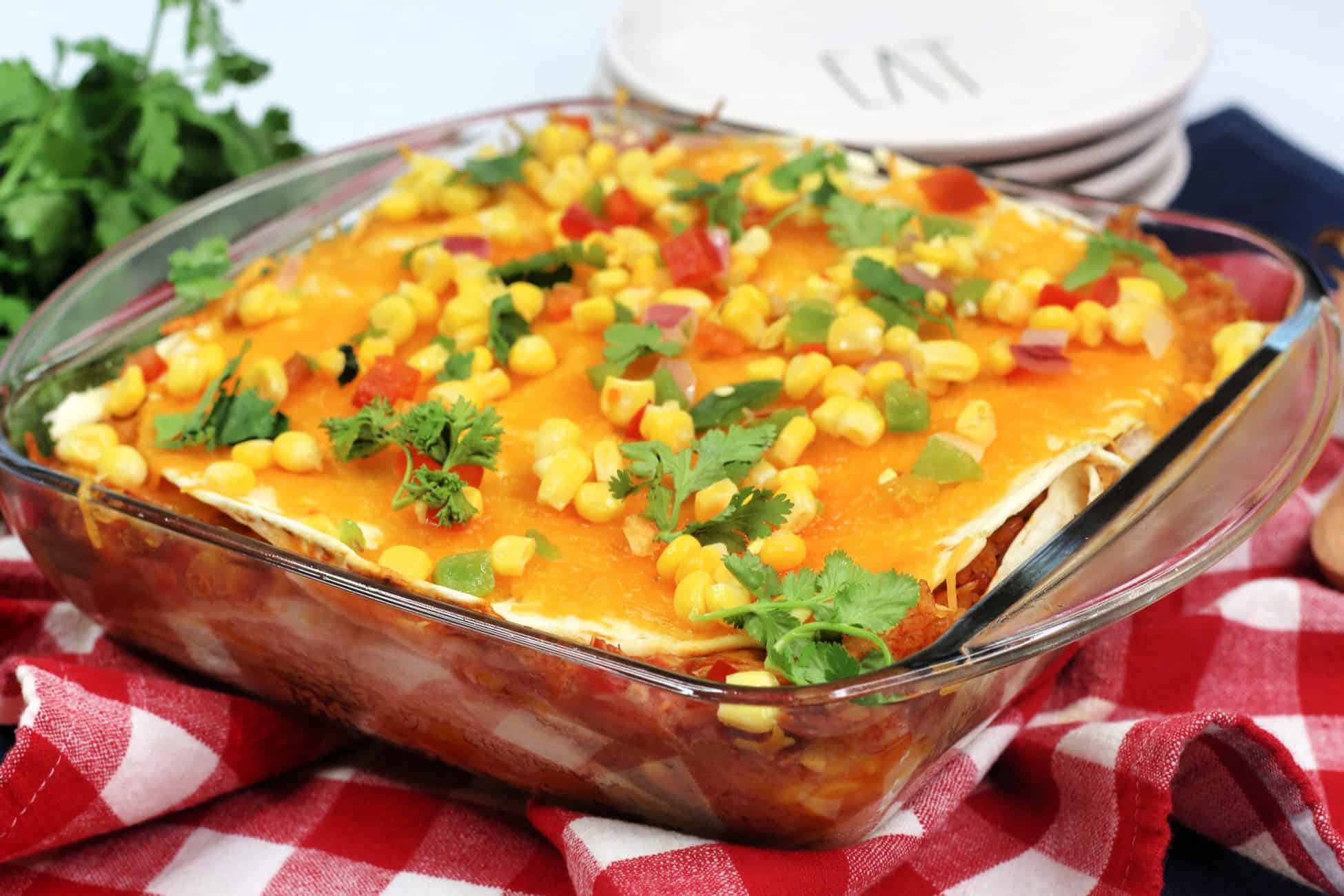 Layered Mexican Tortilla Casserole - Sweet Pea's Kitchen