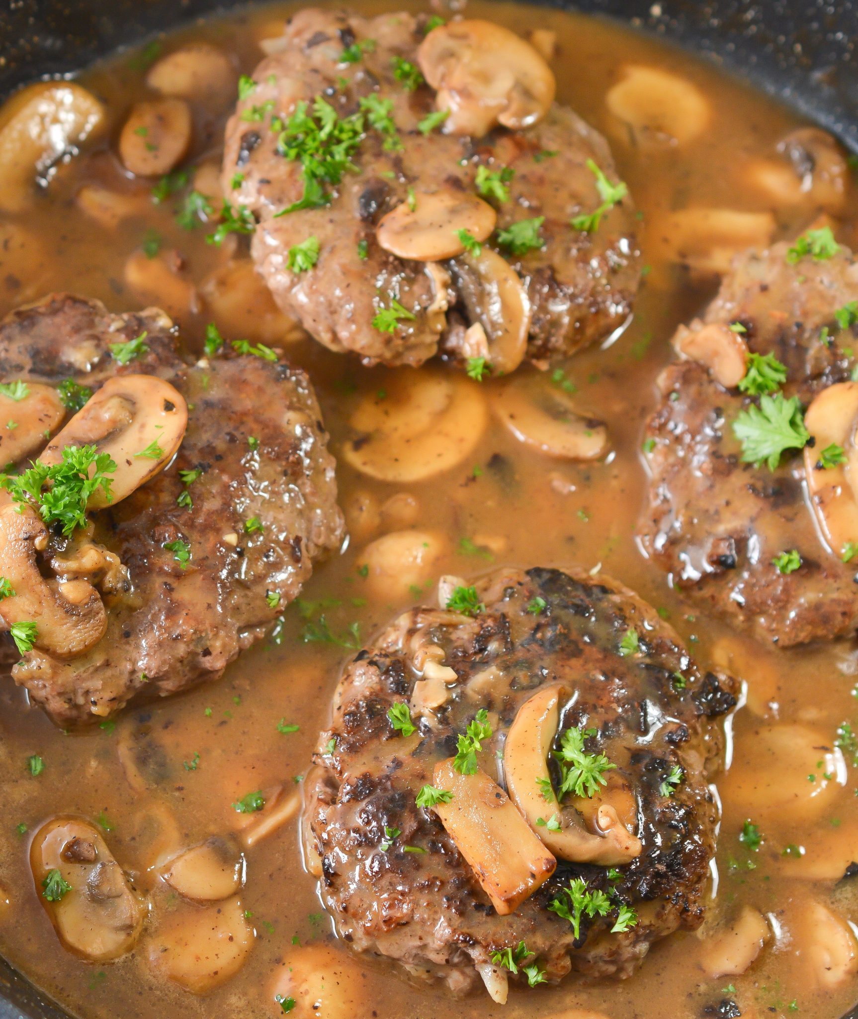Salisbury Steak with Garlic Mashed Potatoes and Mushroom Gravy - Sweet ...