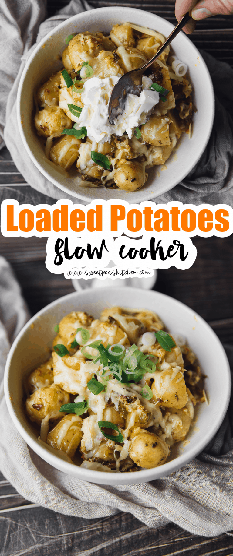 Loaded Slow Cooker Potatoes - Sweet Pea's Kitchen