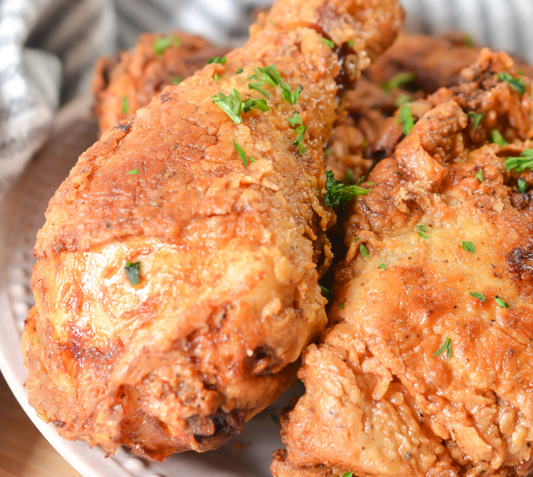 Man Catching Crispy Fried Chicken - Sweet Pea's Kitchen