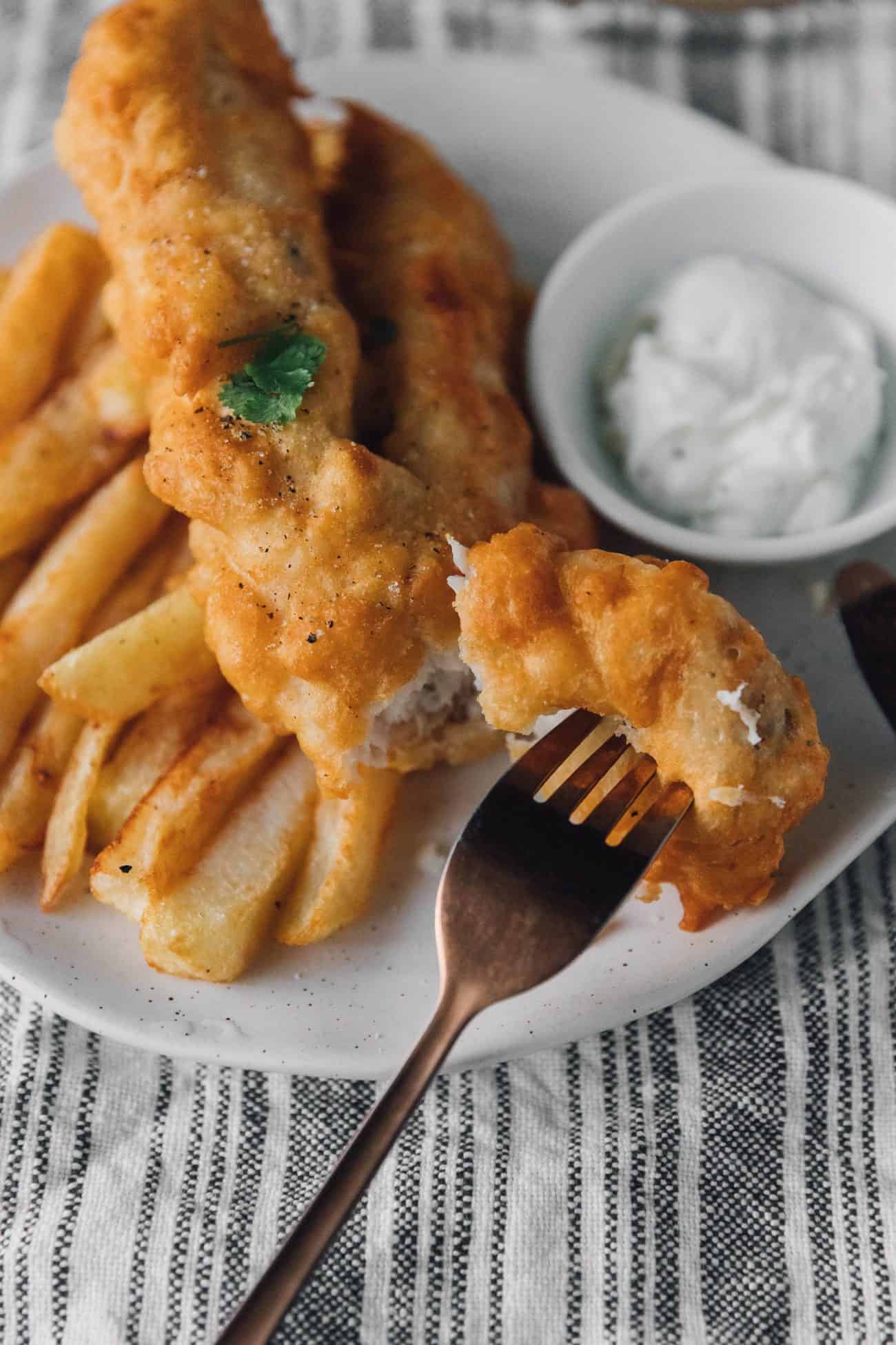 British Beer Battered Fish & Chips - Sweet Pea's Kitchen