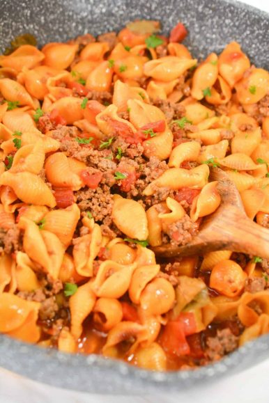 Pasta Shells with Ground Beef - Sweet Pea's Kitchen