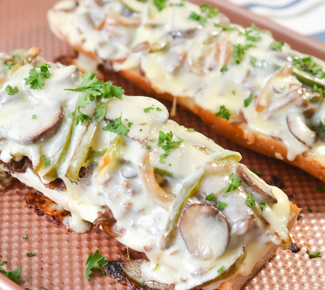 Philly Cheesesteak Cheesy Bread - Sweet Pea's Kitchen