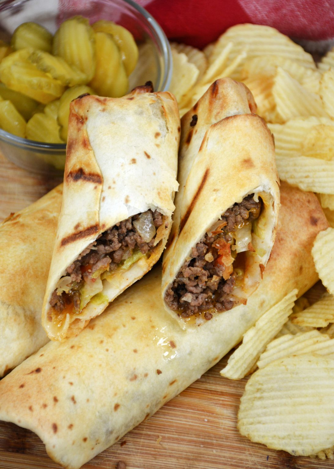 Grilled Cheeseburger Wraps - Sweet Pea's Kitchen