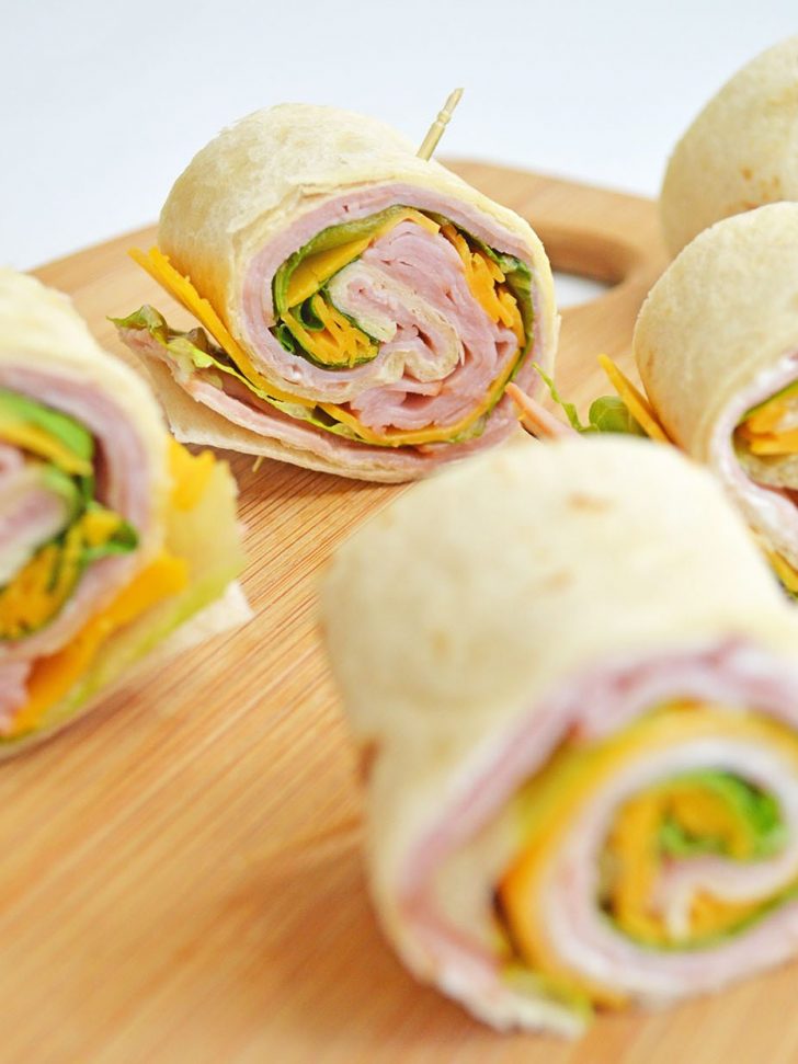 Ham and Cheese Pinwheels - Ham and Cheese Tortilla Roll Ups