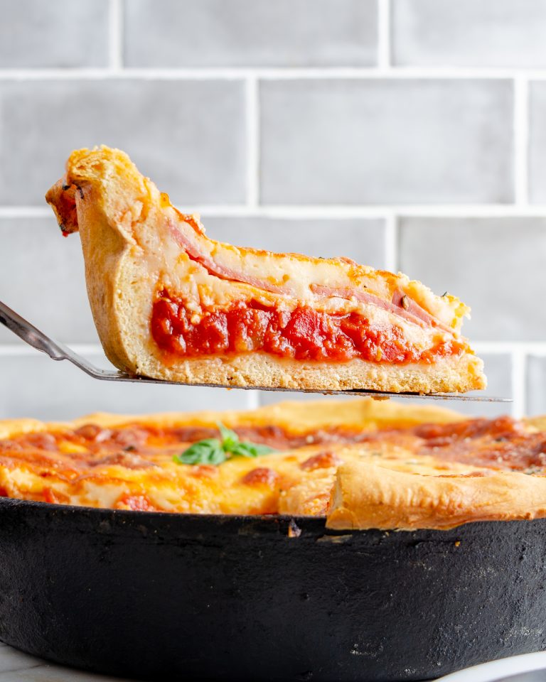 Chicago Style Deep Dish Pizza - Sweet Pea's Kitchen