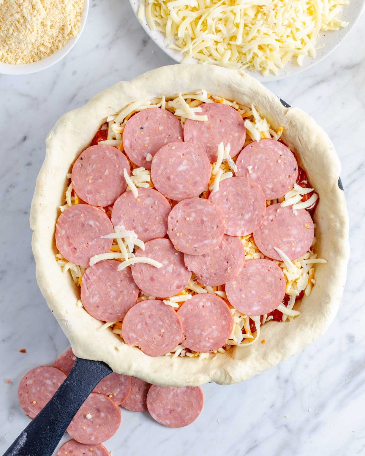 Chicago Style Deep Dish Pizza - Sweet Pea's Kitchen