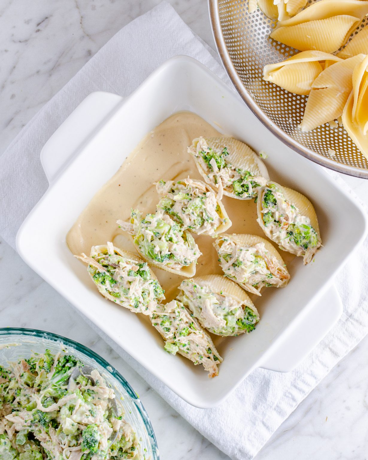 Chicken Broccoli Alfredo Stuffed Shells - Sweet Pea's Kitchen
