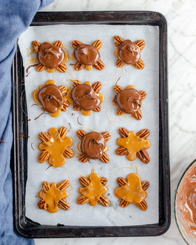 Homemade Turtle Candy with Pecans and Caramel - Sweet Pea's Kitchen