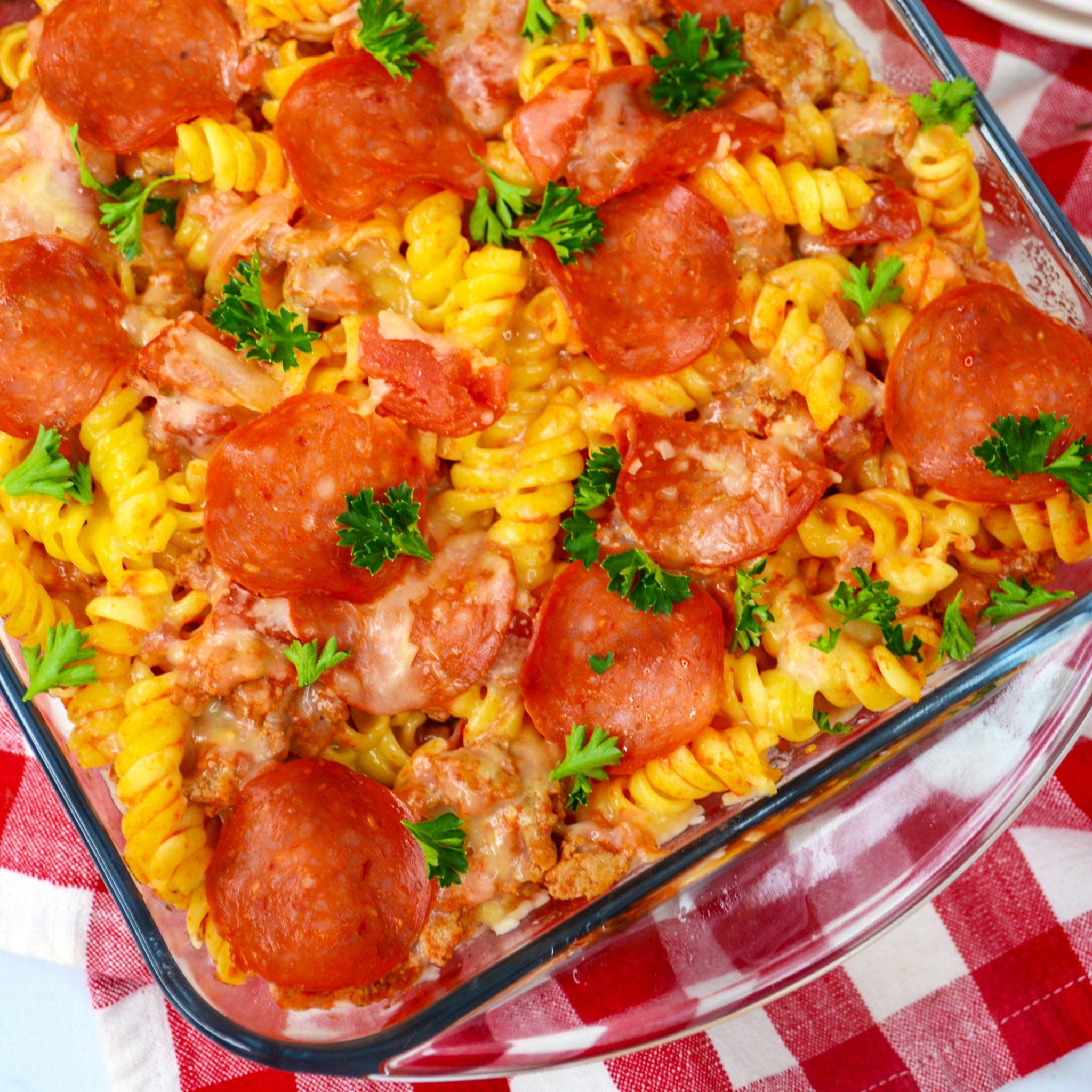 Pepperoni Pizza Casserole - Sweet Pea's Kitchen
