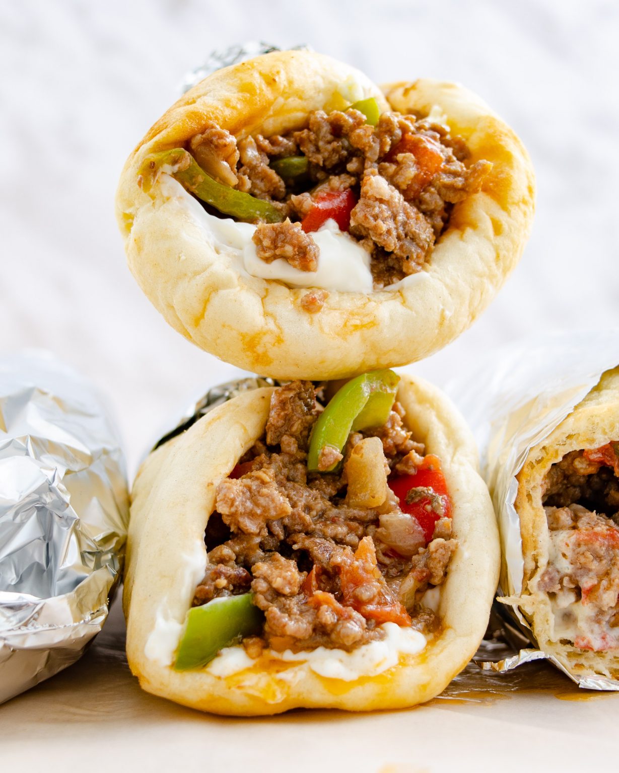 Hamburger Pepper and Onion Gyros - Sweet Pea's Kitchen