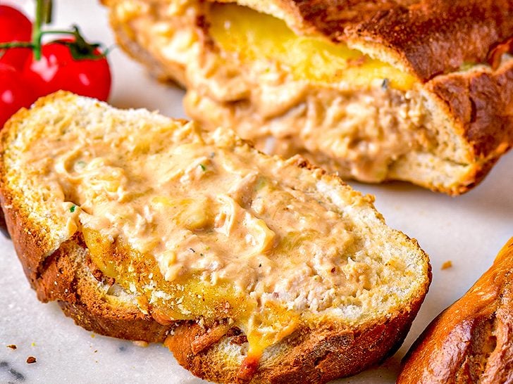 Buffalo Chicken Garbage Bread - Sweet Pea's Kitchen