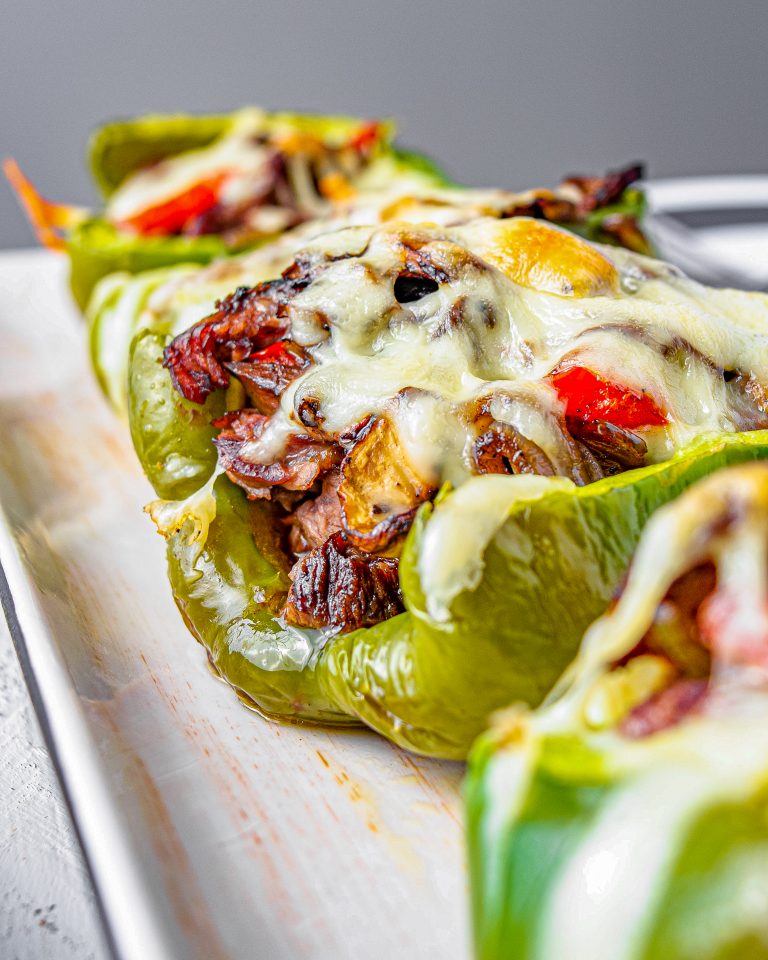 Philly Cheesesteak Stuffed Peppers - Sweet Pea's Kitchen