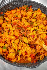 Pasta Shells with Ground Beef - Sweet Pea's Kitchen