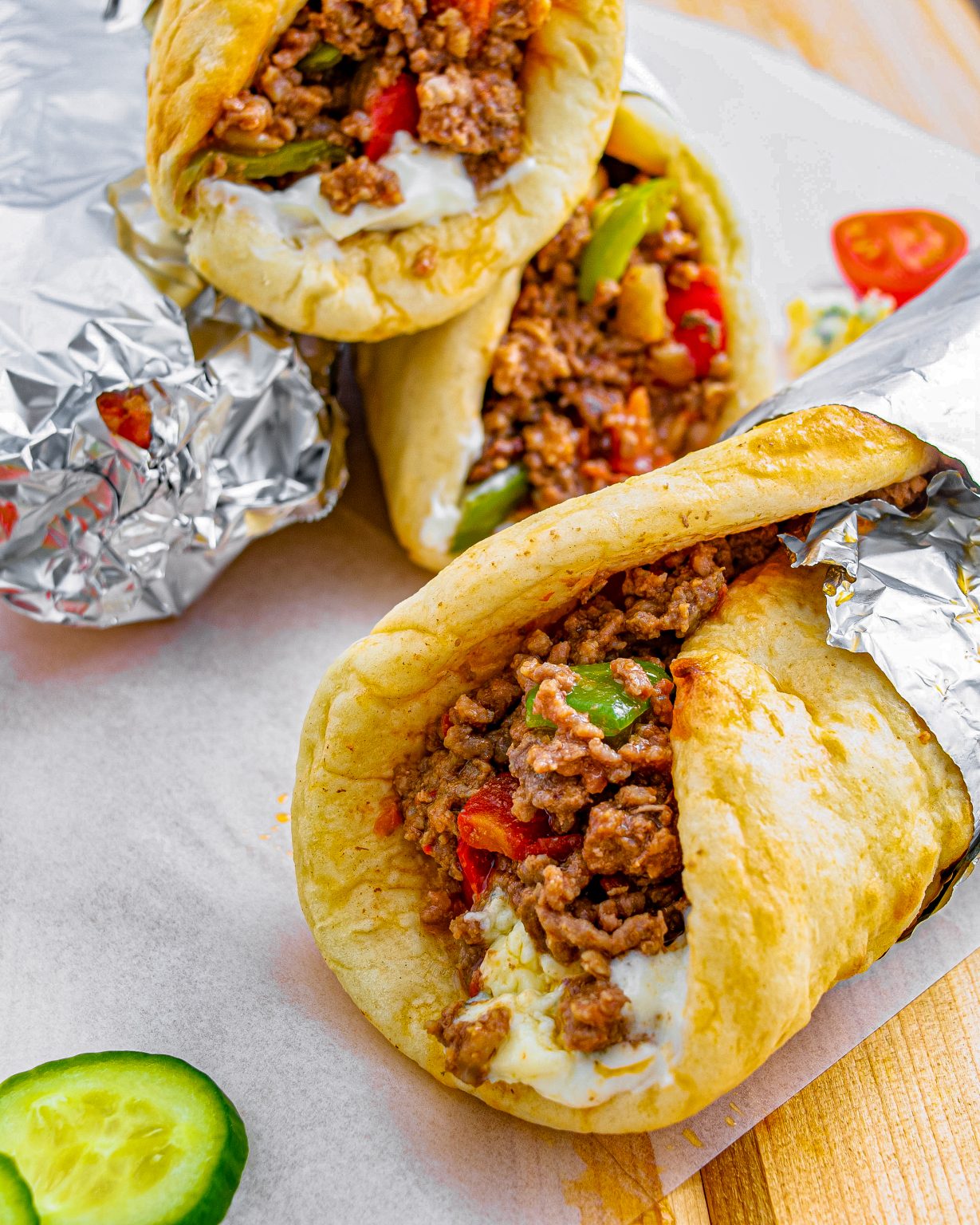 Hamburger Pepper and Onion Gyros - Sweet Pea's Kitchen