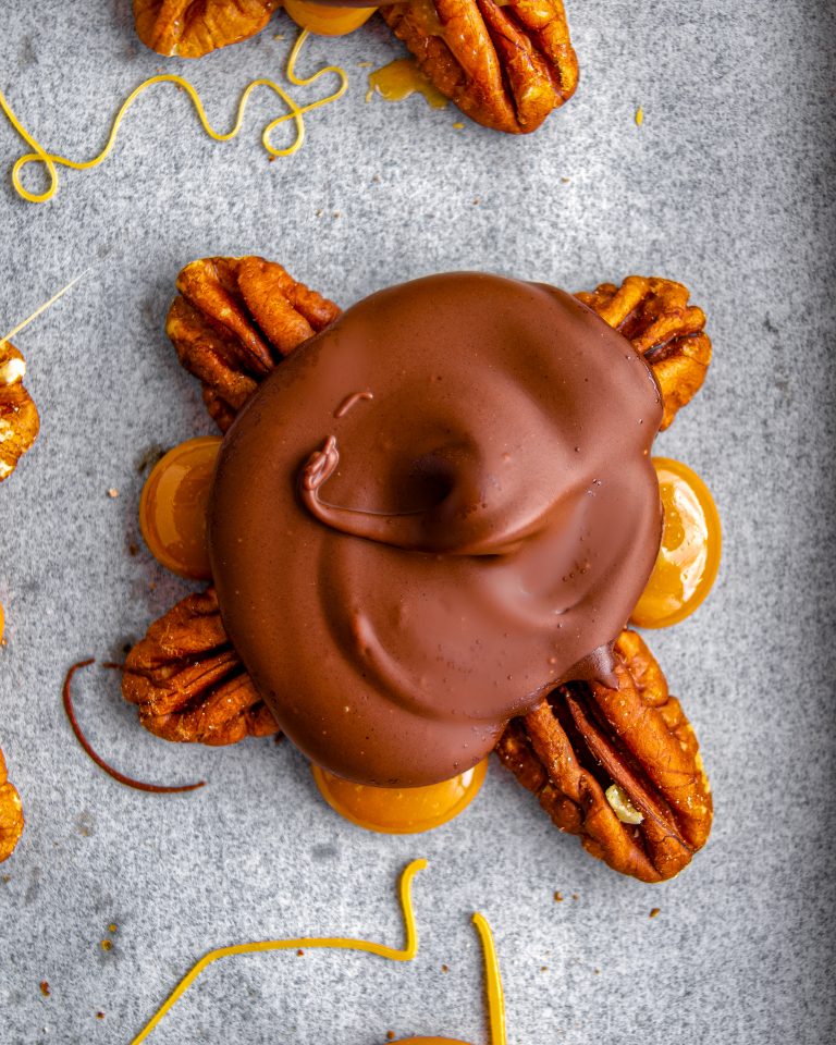 Homemade Turtle Candy with Pecans and Caramel - Sweet Pea's Kitchen