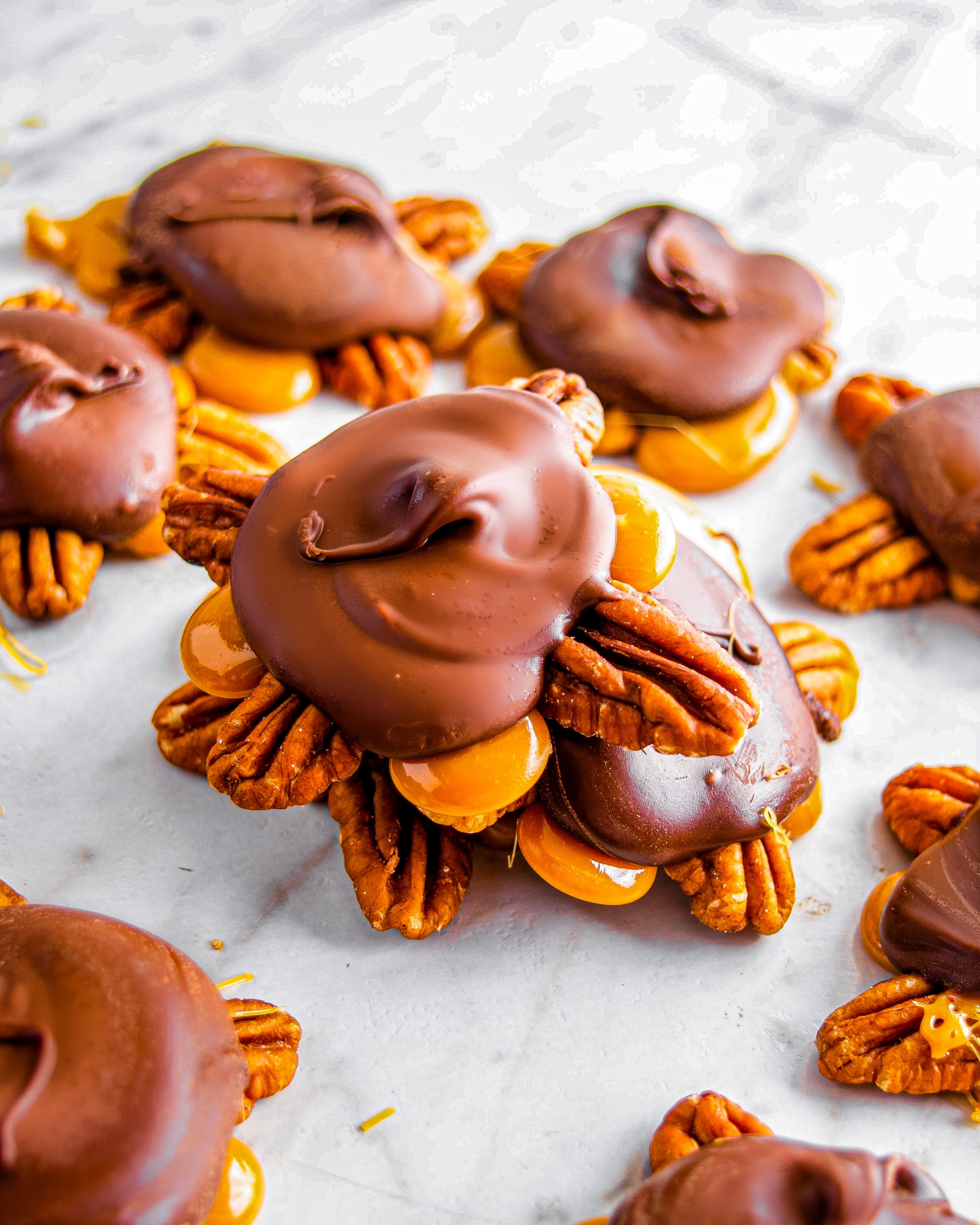 Homemade Turtle Candy with Pecans and Caramel - Sweet Pea's Kitchen