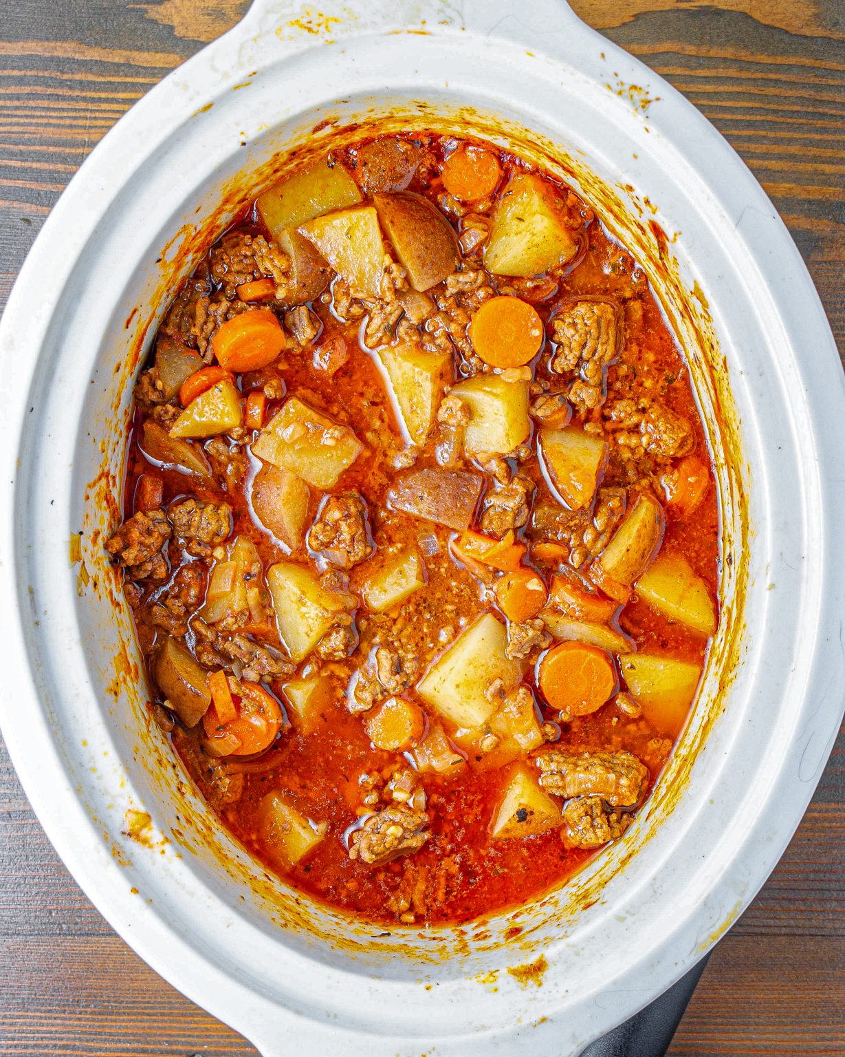 Slow Cooker Poor Mans Stew - Sweet Pea's Kitchen